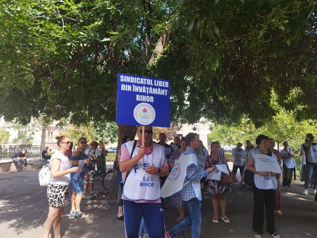 Mai mulți profesori din Bihor au protestat în fața Prefecturii - Radio ...